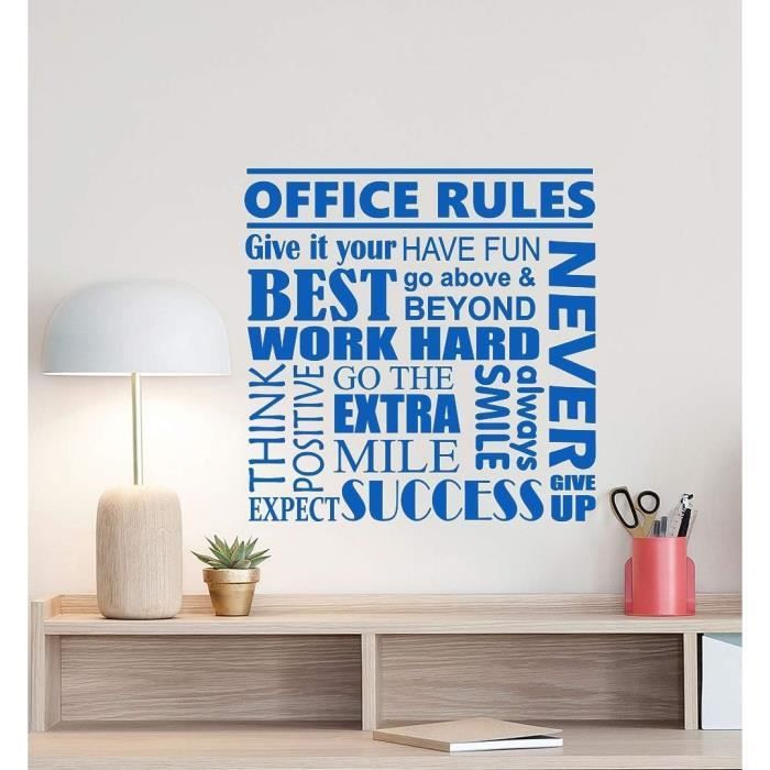 Règles De Bureau Sticker Mural Affiche De Motivation Signe De Bureau ...