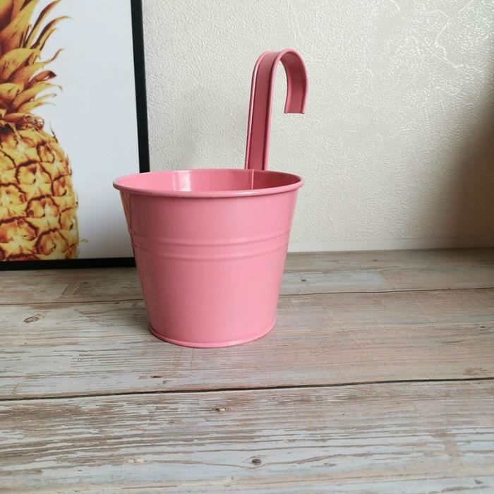 Pot de fleurs en fer métallique, poignée amovible suspendue, balcon ...