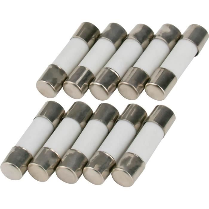 Lot De 10 Fusibles En Céramique 0,8 A (800 Ma), 5 X 20 Mm, À Temporisation, En Verre, 250 V[u830 ...