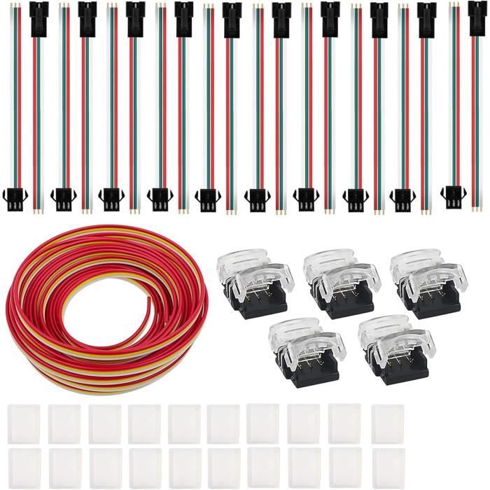 3Pin10Mm Led Strip Wire Kit 22Awg, Rgb Led Strip Connectors 3 Pin,3 Pin ...