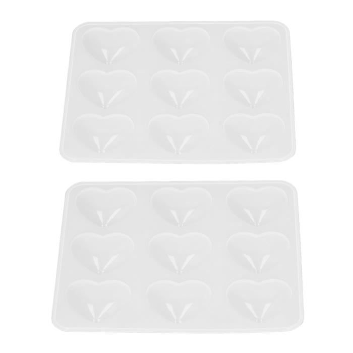 CHDE Forme De Coeur En Résine Moules De Coeur En Silicone Réutilisables ...