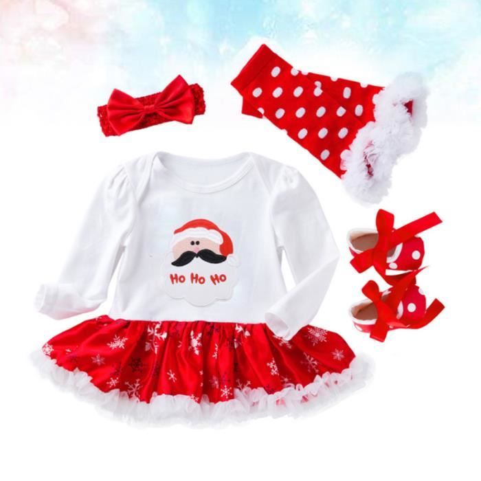 Belle bébé Body Toddler Noël Cerf Motif Robes Robe Mesh de Nouveau-Né ...