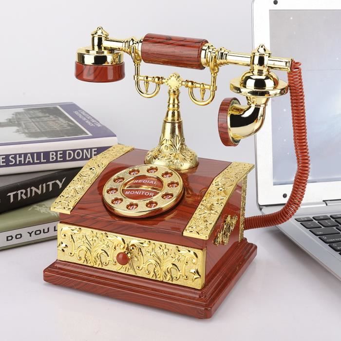 LEX Boîte à musique Rétro composition téléphone boîte de rangement à ...