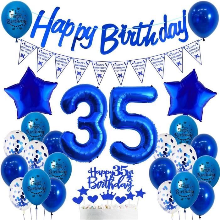 35 Ans Anniversaire Homme Bleu Marine, 35 Ans Anniversaire Décoration ...