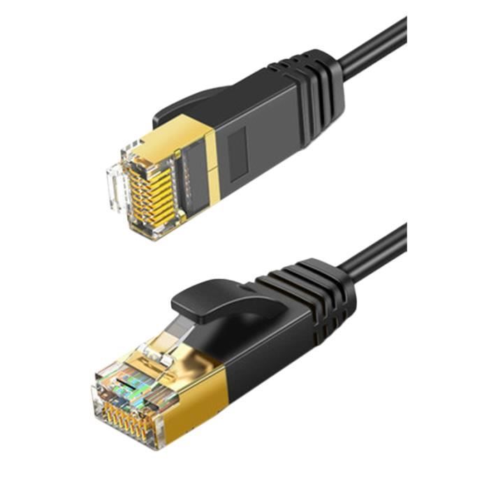 Câble Ethernet Cat 8 RéSeau LAN Câble RéSeau Cat8 Rj45 Vitesse 40 Gbps ...