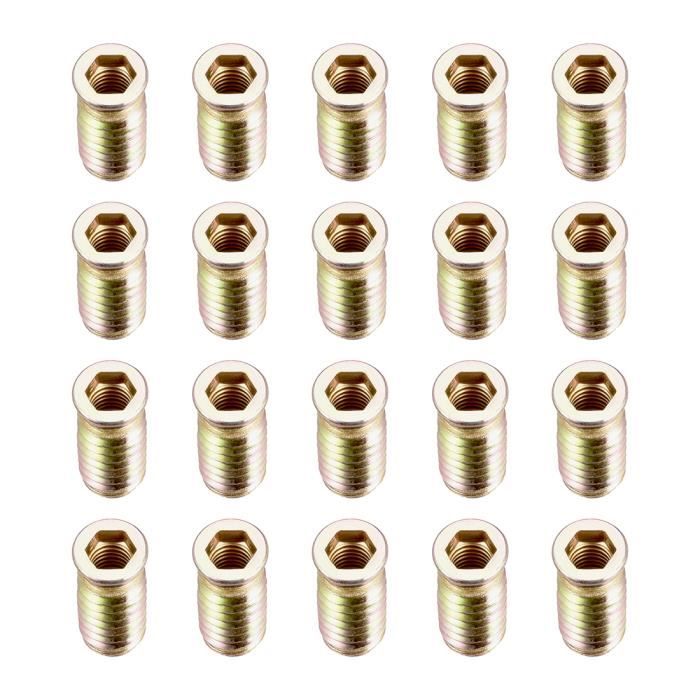 SOURCING MAP Écrous filetés à insérer M8 x 30mm pour Meubles en bois ...