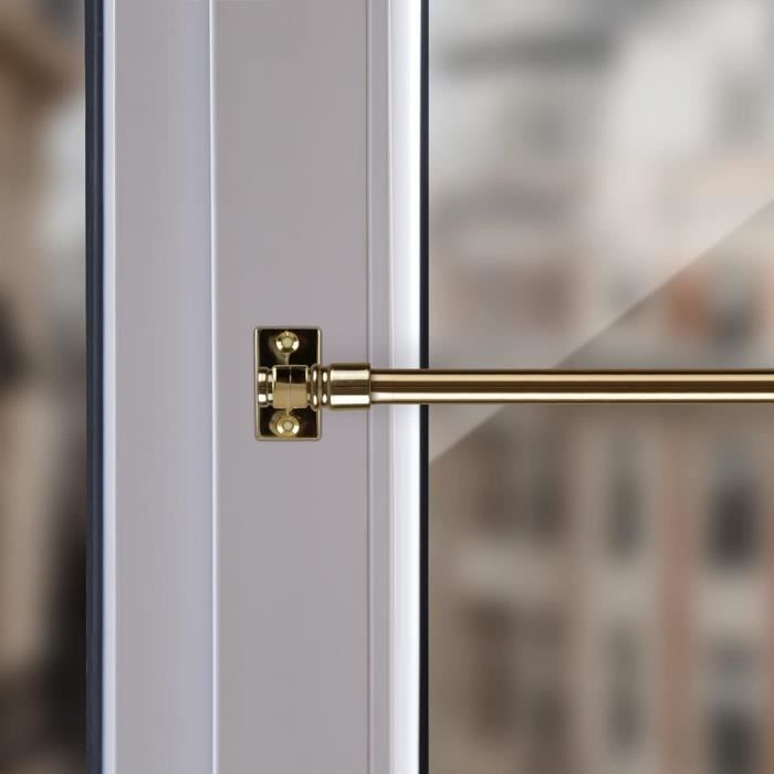 Tringle à rideaux avec supports de serrage (doré-50-75 cm) - Longueur ...