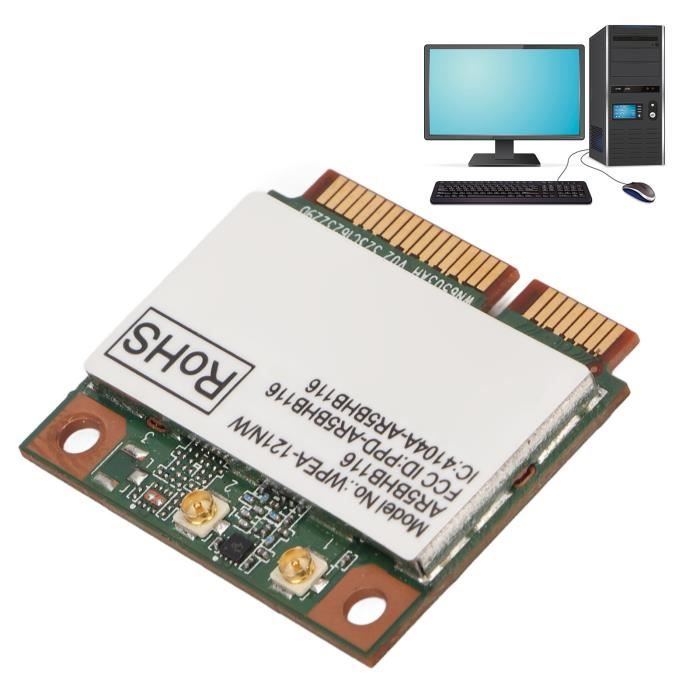 SURENHAP carte WiFi Mini PCIE Carte réseau AR9382 2,4 5 GHz 300 Mbps ...