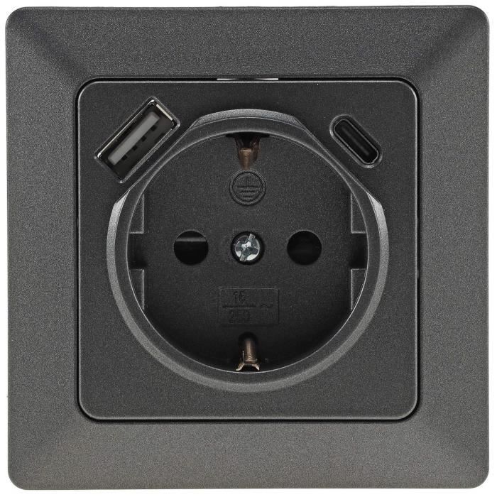 Milos Prise Avec Usb C - Prise Encastrée 250 V-16 A - Prise Encastrée ...