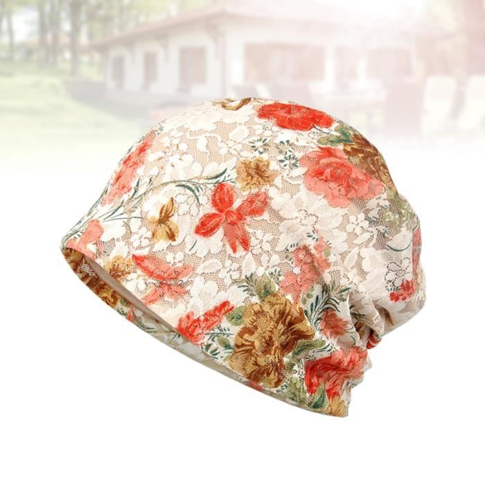 Femmes Tete Capuchon Stretch Dentelle Fleur Decor Chemotherapie Chapeau ...