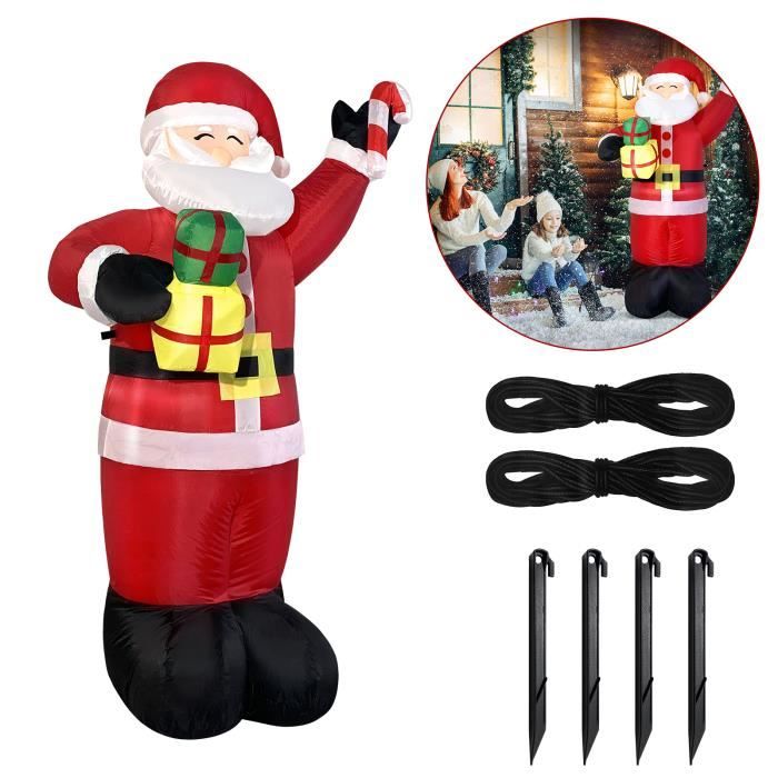 XMTECH Père Noël gonflable décoratif 180 cm décoration Lumineux Père ...