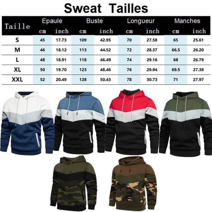 Sweat Homme à Capuche, Motif Camouflage Swaetshirt Homme, Hip Hop Swaet ...