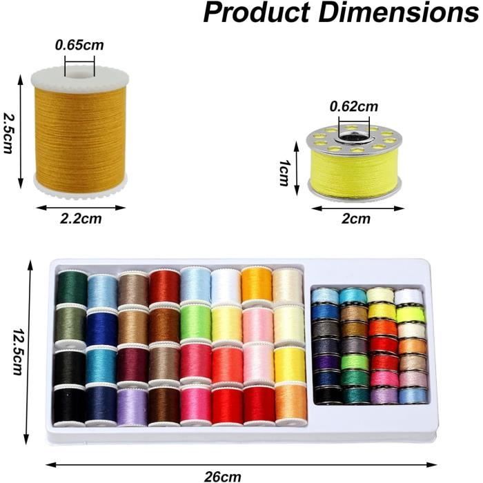 60 Pieces Fil A Coudre, Fil Couture De Couleurs, Fil Machine A Coudre ...