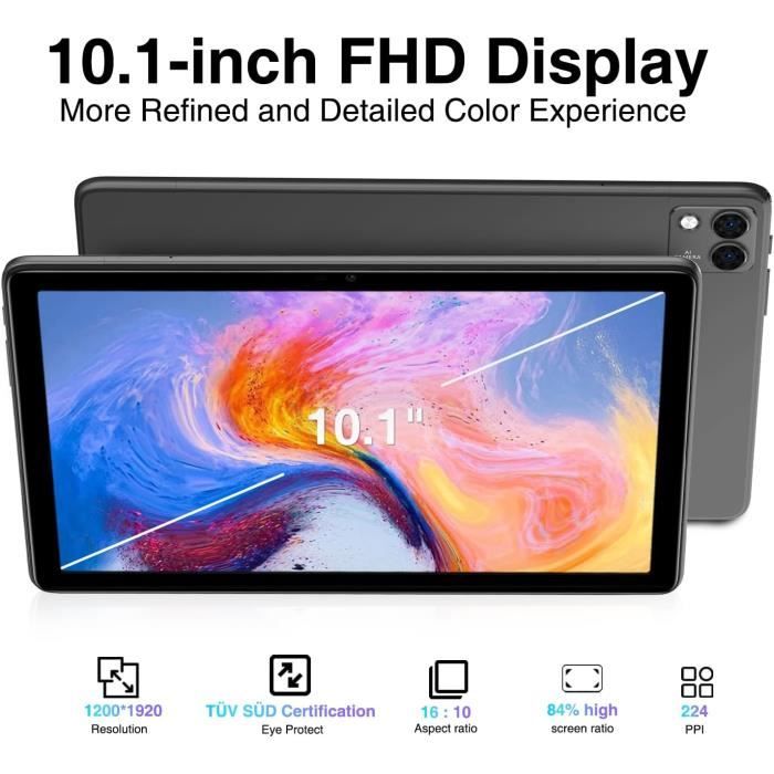 T10S Tablette Android 13, 11Gb Ram + 128Gb Rom(1Tb Tf)Octa Core ...