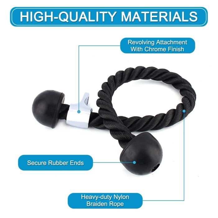 FHE -Corde Gym Musculation des Triceps Muscle Dorsal Robuste Noir ...