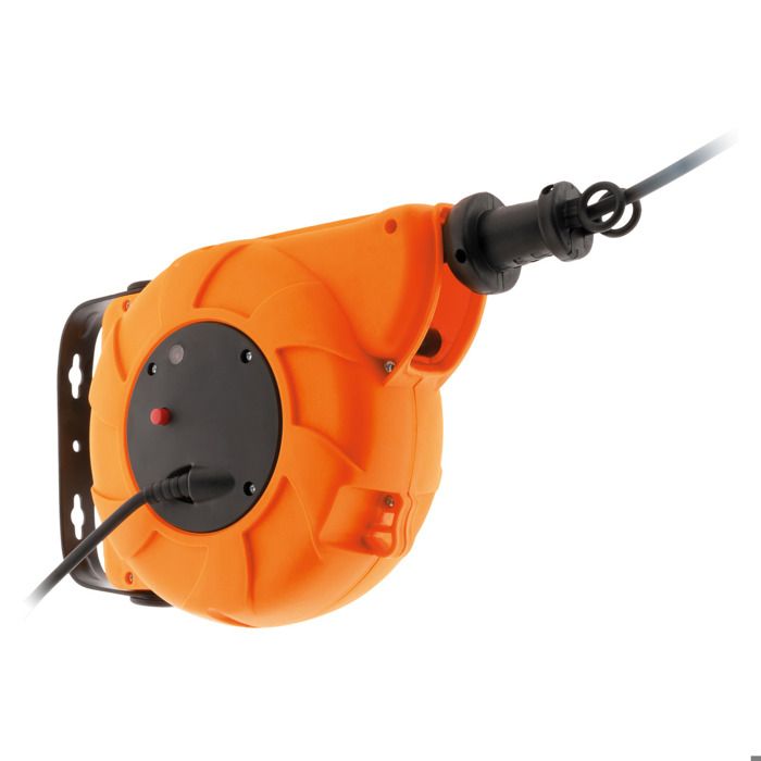 Lot de 4 enrouleurs muraux câble HO5VV-F 3G1mm² 11m + 2m - Orange ...