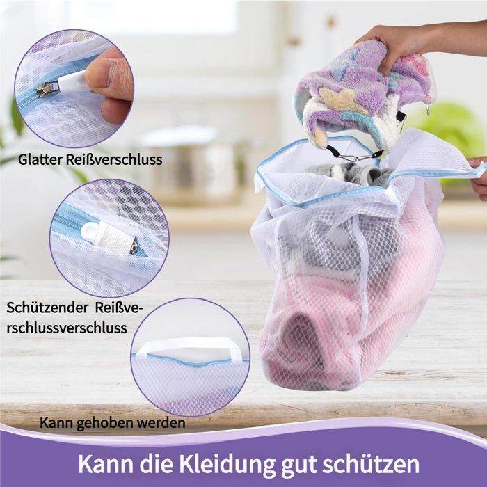 Filet linge machine à laver - 1 pièce, Rose Ø20×30×8cm fermeture éclair ...