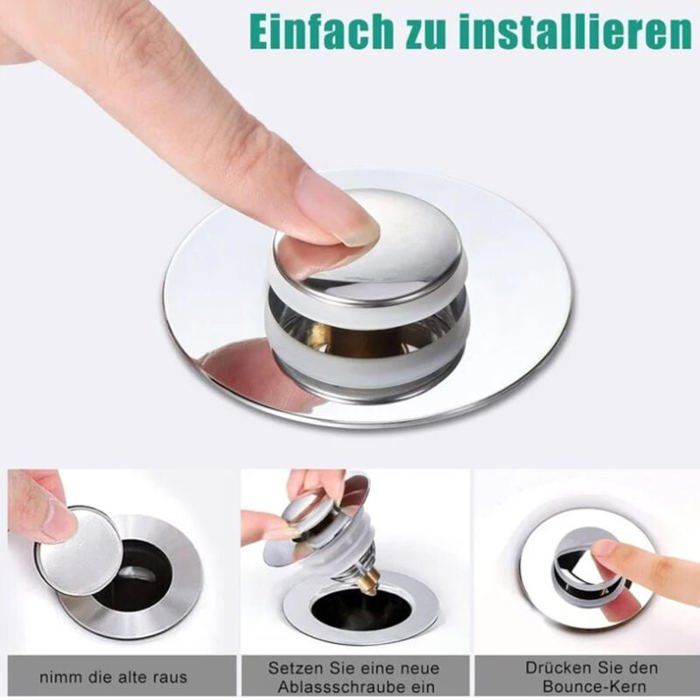 2 pack Bonde Lavabo Universel, Bouchon de Lavabo Pop-Up pour Baignoire ...