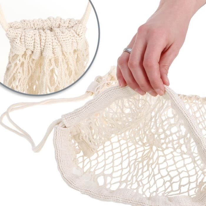 Sac À Dos En Filet Réutilisable-Sac De Courses En 100% Coton-Sac En ...