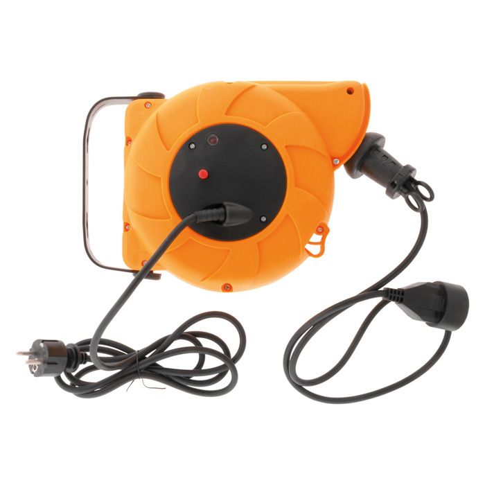 Lot de 4 enrouleurs muraux câble HO5VV-F 3G1mm² 11m + 2m - Orange ...