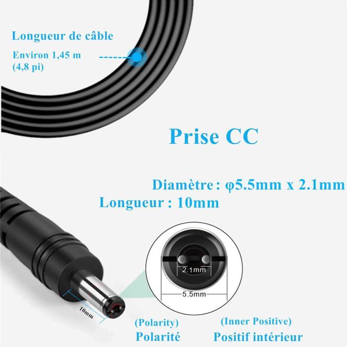 Adaptateur AC DC 15V 3A Alimentation Avec 11 Prises Pour Moniteur PC ...