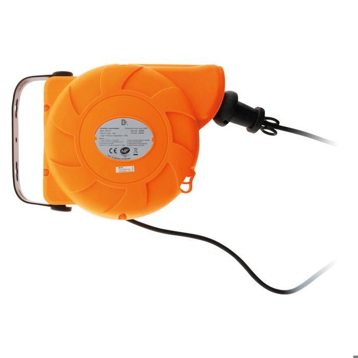 Lot de 4 enrouleurs muraux câble HO5VV-F 3G1mm² 11m + 2m - Orange ...