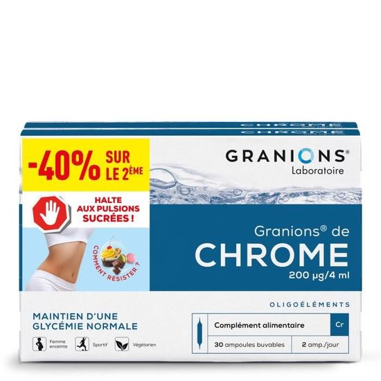 Granions Chrome - Maintien d'une glycémie normale - Chrome 200 µg ...