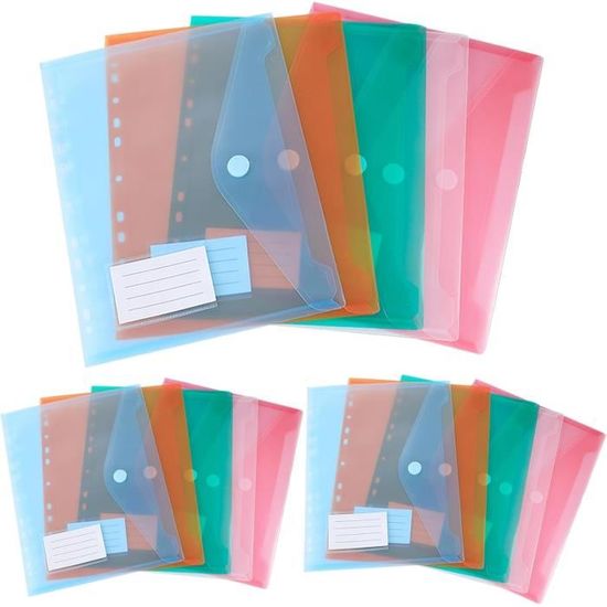 Lot De 15 Pochette Plastique A4, Pochette Plastique, Pochettes ...