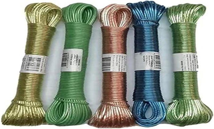 Corde linge PVC avec insert fil dacier 20 m x 28mm couleurs ...
