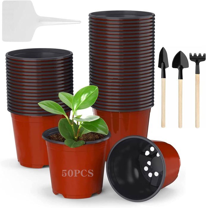 50 Pièces Petit Pot De Fleur Plastique, Réutilisables Pot Semis Godets ...