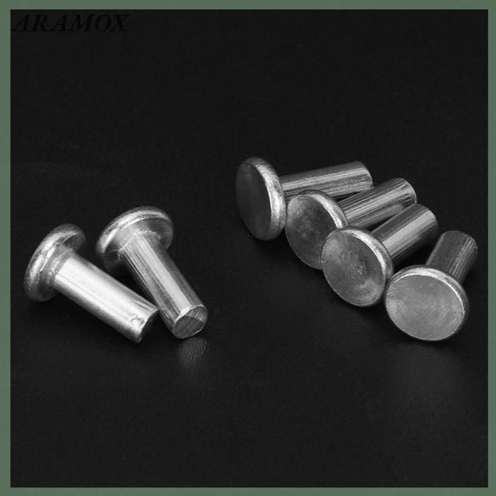 ARAMOX Rivet solide 100pcs GB867 M4 Rivets en aluminium à tête plate ...