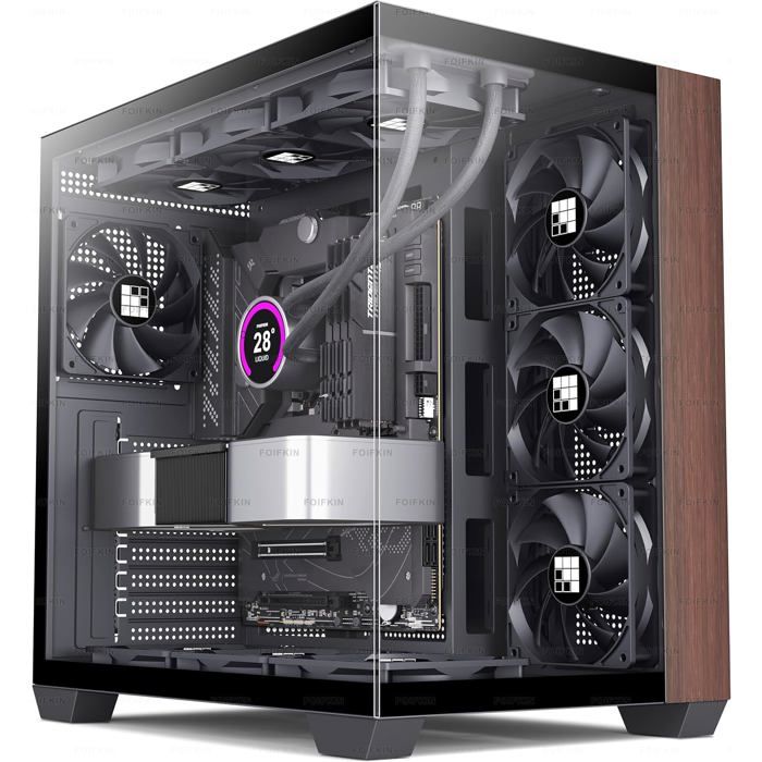 Boîtier PC ATX - CACTOSE - M09 - Bois de noyer - 7 ventilateurs ...