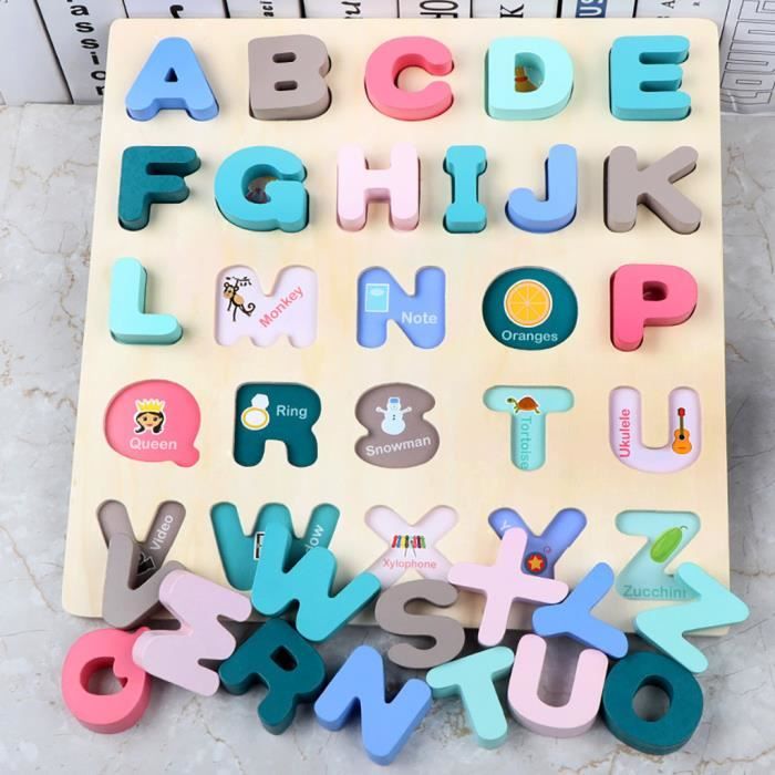 CASSE-TETE Alphabet Puzzle Set, WOOD CITY ABC lettres et chiffres pour ...