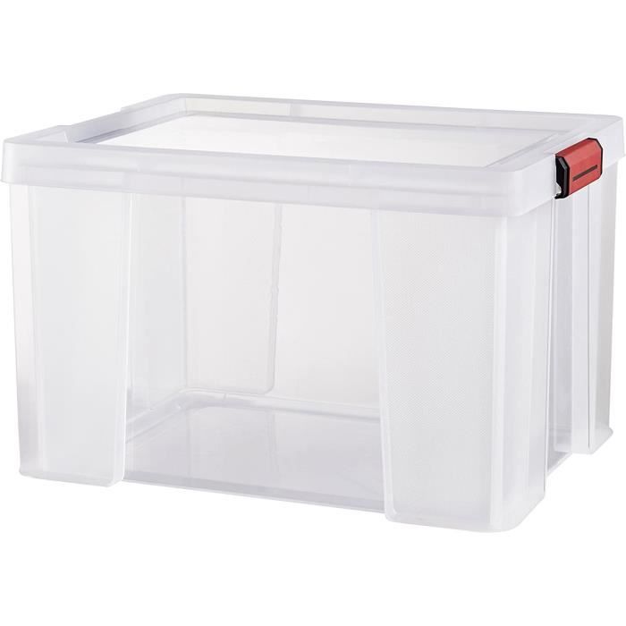 Bac de Rangement Renforcé CLIP 'N STORE 75 Litres Transparent avec ...