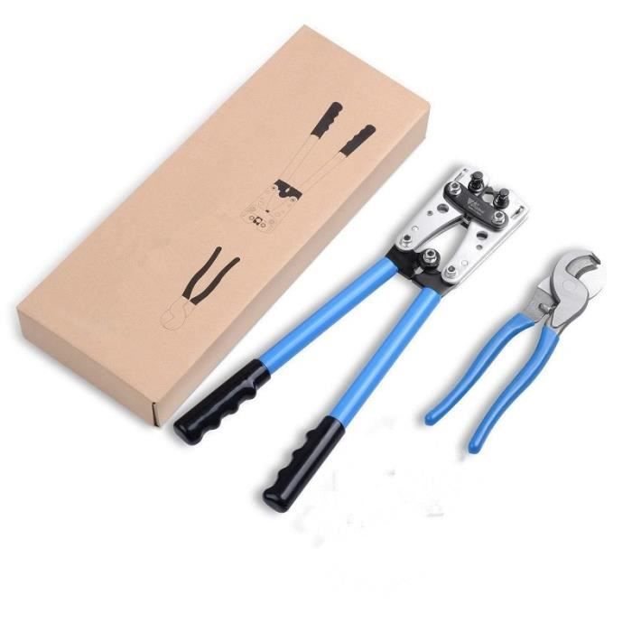 Pince outil - Multi-outils pour sertir les bornes de Tube de 6 à 50mm - Bleu - A sertir - 15.5 ...