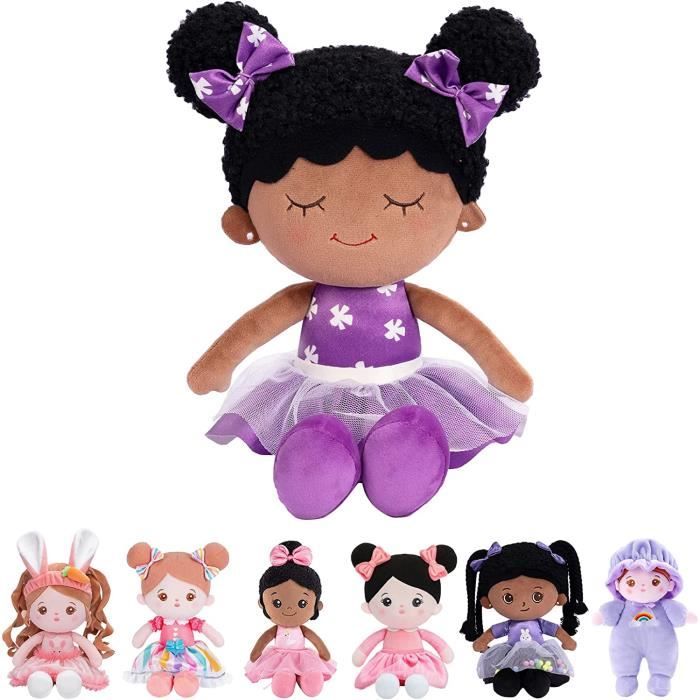 Poupée en Chiffon Peau Noire pour Fille - AUTREMENT - Poupée en Chiffon Violet - Lavable en ...