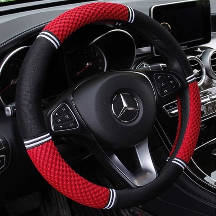 Couvre Volant Voiture Couvre Volant Cuir Noir Noir Volant Couverture ...