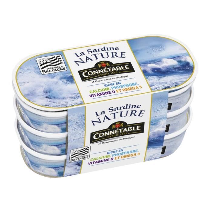 La sardine nature - Conserve de poisson - -x3 117gr - Cdiscount