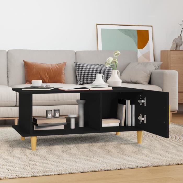 TAM Table basse Noir 90x50x40 cm Bois d'ingénierie A812745 85816 ...