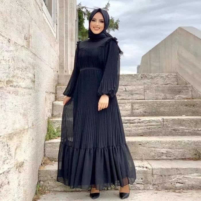 Automne hiver moyen-orient vêtements lâche col haut musulman Maxi Robe ...