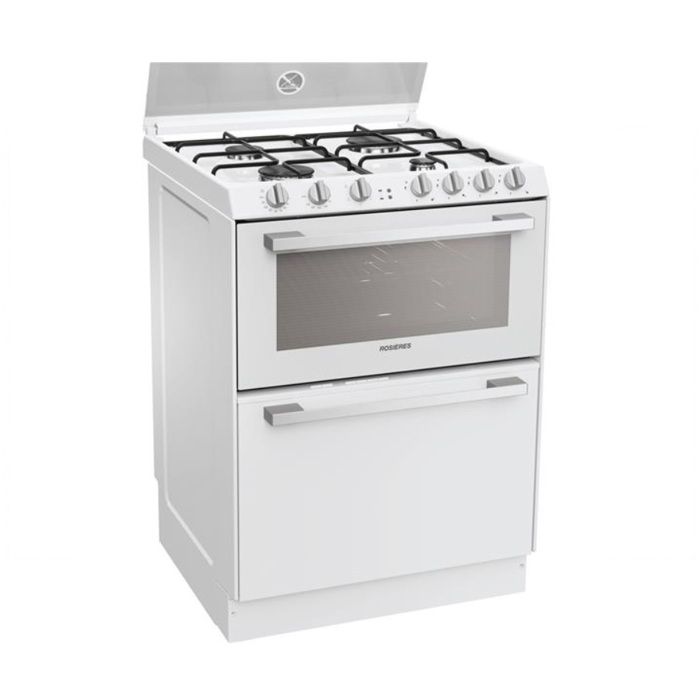 Rosieres Cuisinière gaz combiné lave-vaisselle 60cm 6c 56db blanc ...