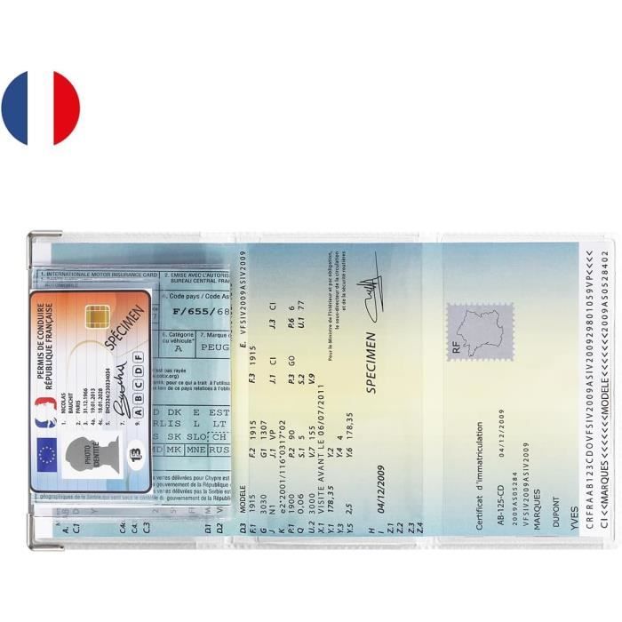 Porte-Papiers Voiture Nouveau Permis - France - Pvc \U2013 Papiers ...