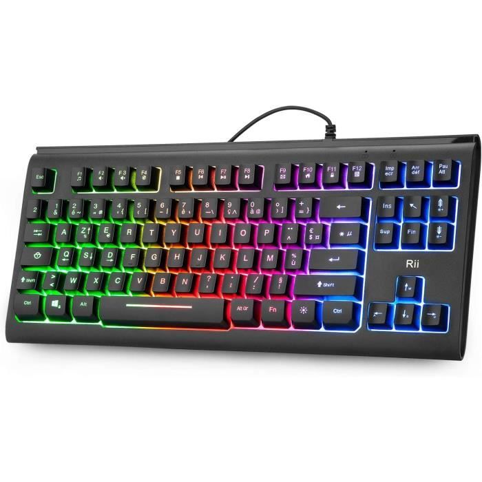 Rk104 Clavier Gamer Filaire Rétroéclairage Clavier Azerty De 2 Zones ...