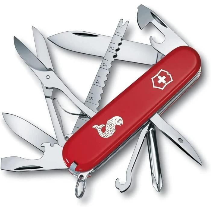Fisherman Couteau de Poche Suisse, Léger, Multitool, 18 Fonctions ...