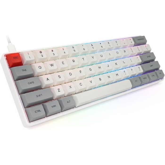 Geek Clavier Gamer Mécanique Qwerty Gateron Switch Optique 60% 61 Keys ...