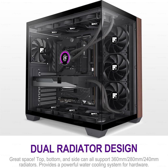 Boîtier PC ATX en bois de noyer - CACTOSE - Tour moyenne - M09 ...