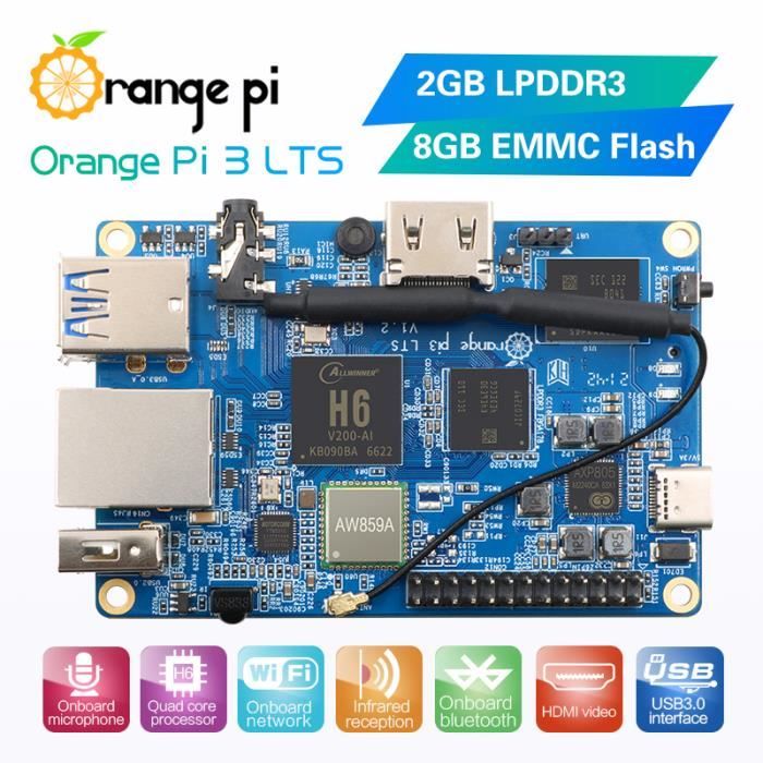 Option 2 - Orange Pi 3 Lts H6 64bit 8 Go Emmc 2 Go De Ram Wifi Bt 5.0 ...