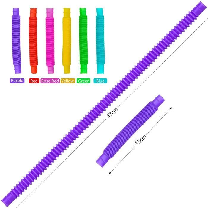 Jouet sensoriel - Pop Tubes - Mini tubes anti-stress - 6 pièces ...