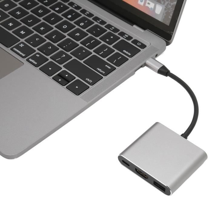 URB--Hub d'interface multimédia USB C vers HD 3 en 1 4K UHD 3840x2160 ...