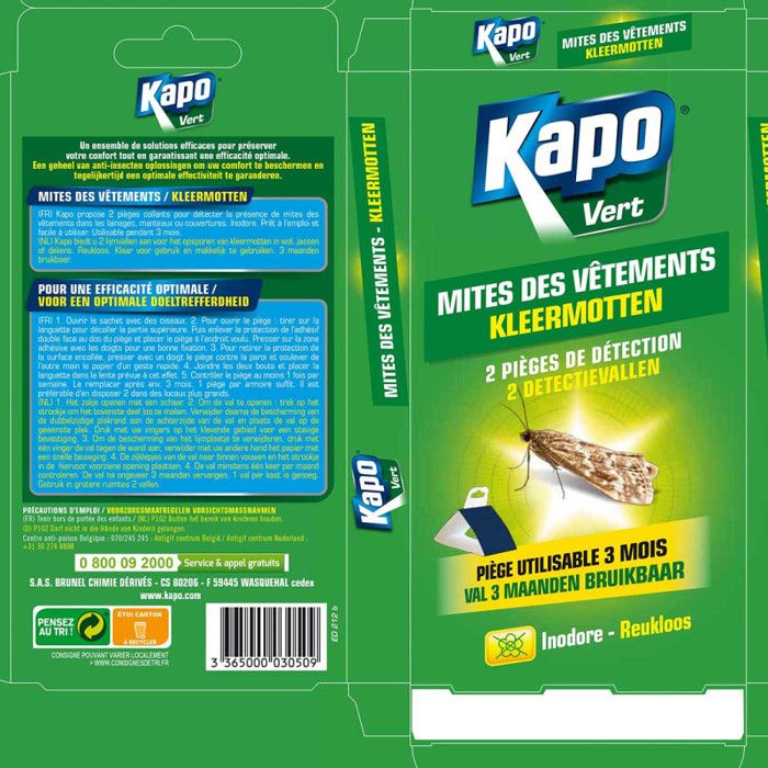 Pack de 2 - Kapo - Pieges A Mites Des Vetements Etui De 2 - Cdiscount ...